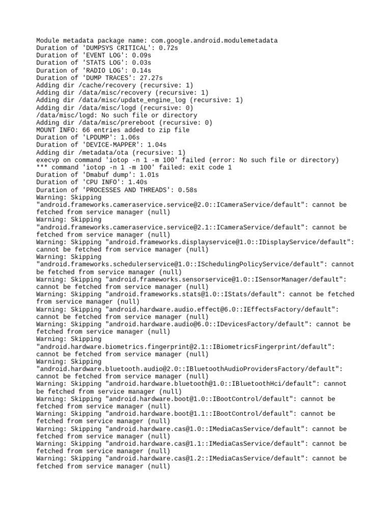 Bugreport KF7j OP RP1A.200720.011 2025 04 21 09 30 24 Dumpstate - Log ...
