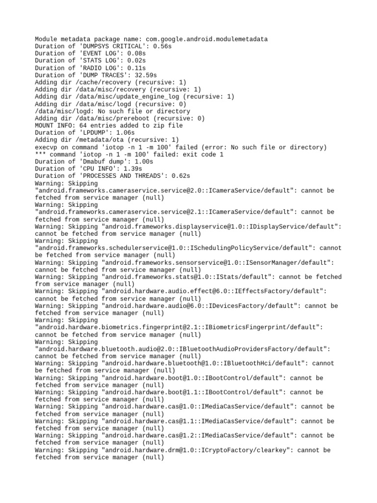 Bugreport KF7j OP RP1A.200720.011 2025 01 16 12 24 52 Dumpstate - Log 19097 | PDF | Computer ...