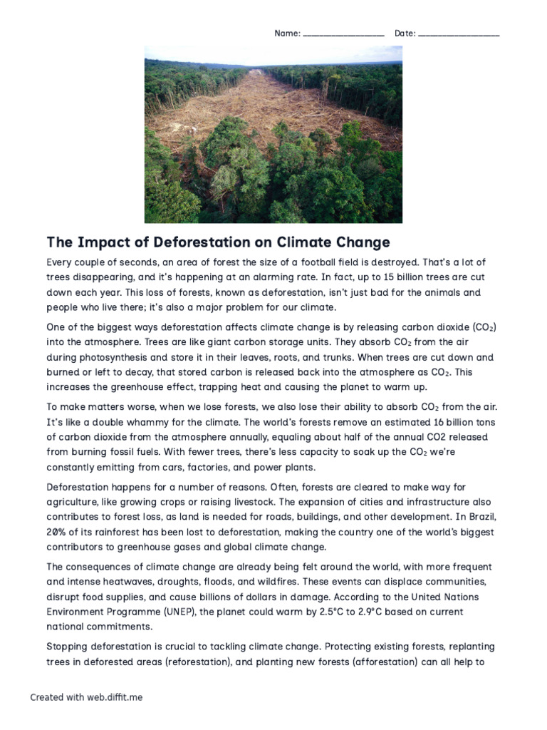 Deforestation and Climate Change | PDF | Deforestation | Climate Change