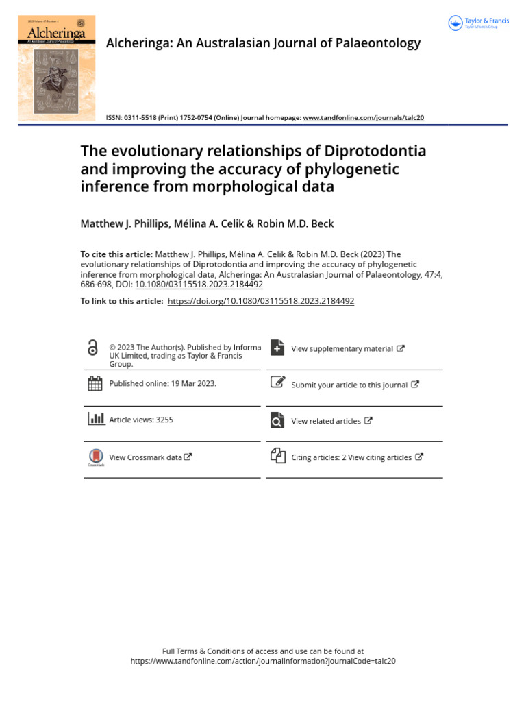 Diprotodontia Phylogenetics Insights | PDF | Phylogenetics | Molecular ...