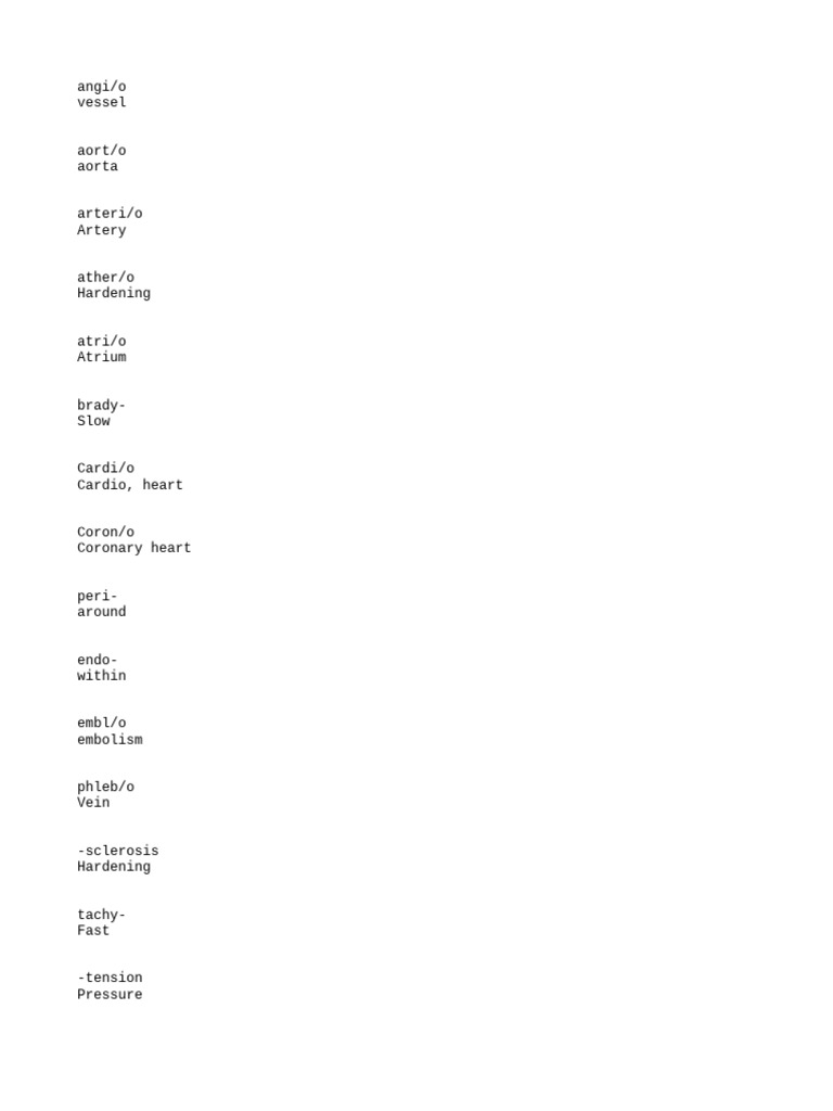 Med term | PDF | Heart | Gastrointestinal Tract