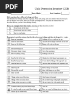 Children's Depression Inventory (CDI) PDF | PDF
