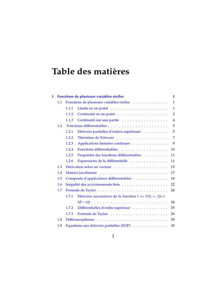 Fonctions de plusieurs variables réelles | PDF | Objets mathématiques ...