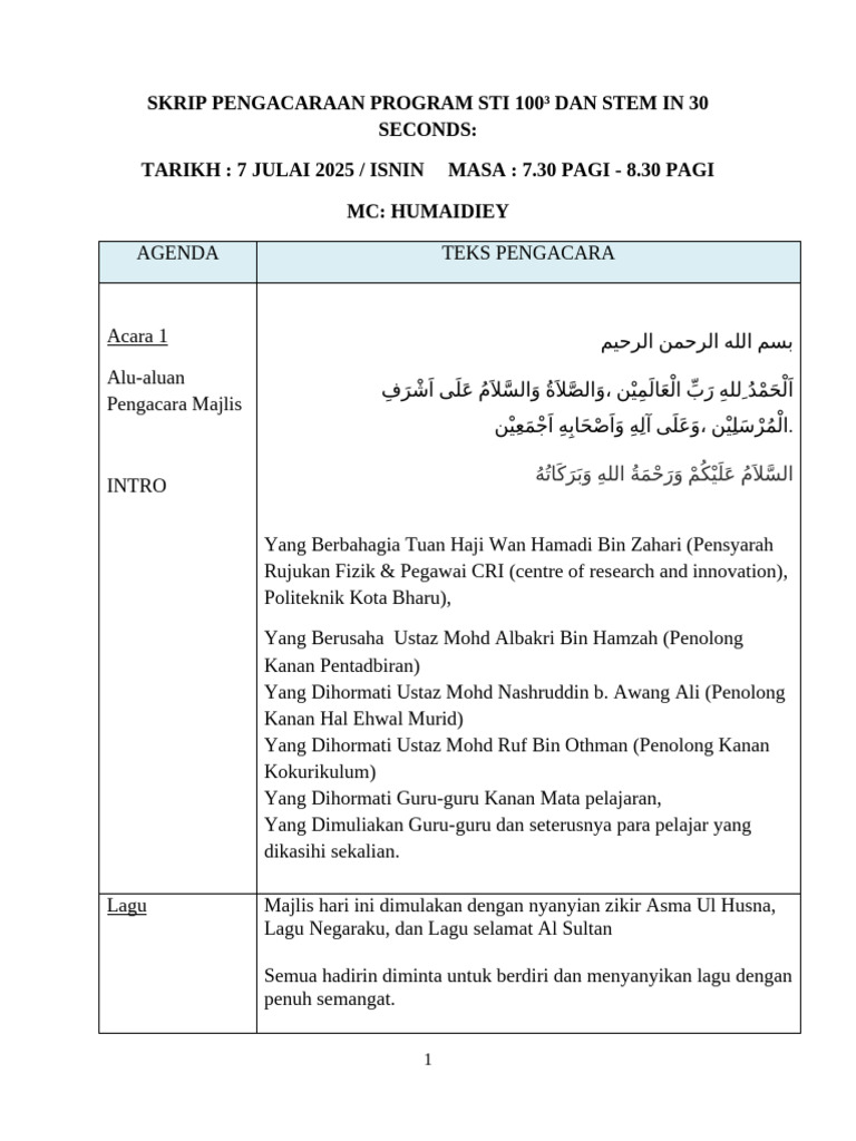 Teks Mc Sti Dan Stem | PDF