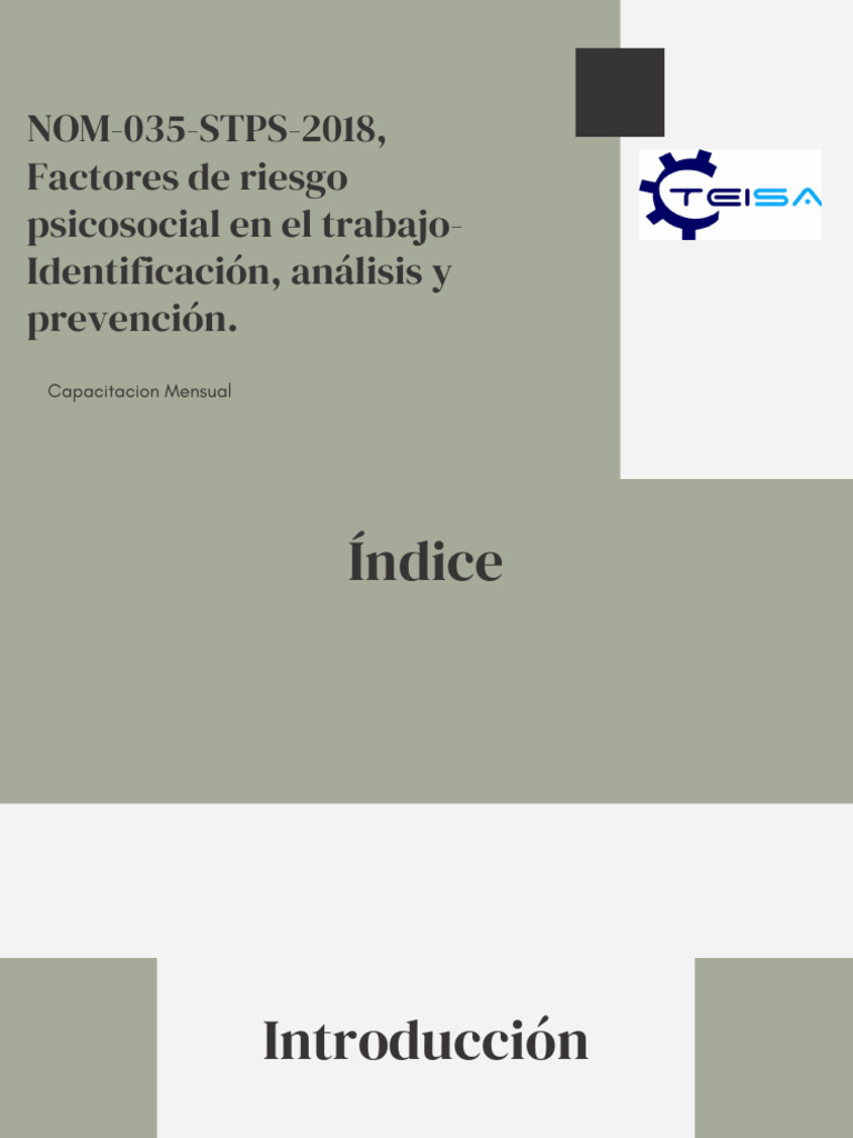 NOM-035-STPS-2018, Factores de Riesgo Psicosocial en El Trabajo ...