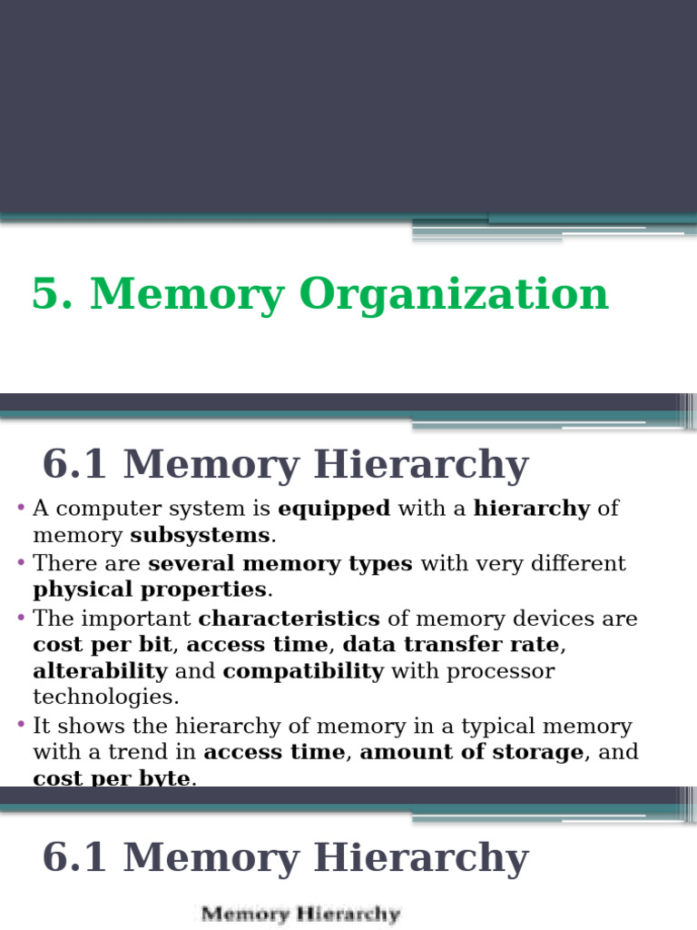 COAP Chapter 5 - Memory Organization | PDF | Random Access Memory | Computer Data Storage