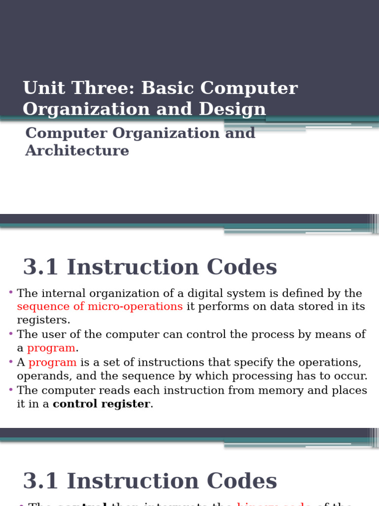 Unit 3 - Basic Computer Organization and Design | PDF | Central Processing Unit | Input/Output