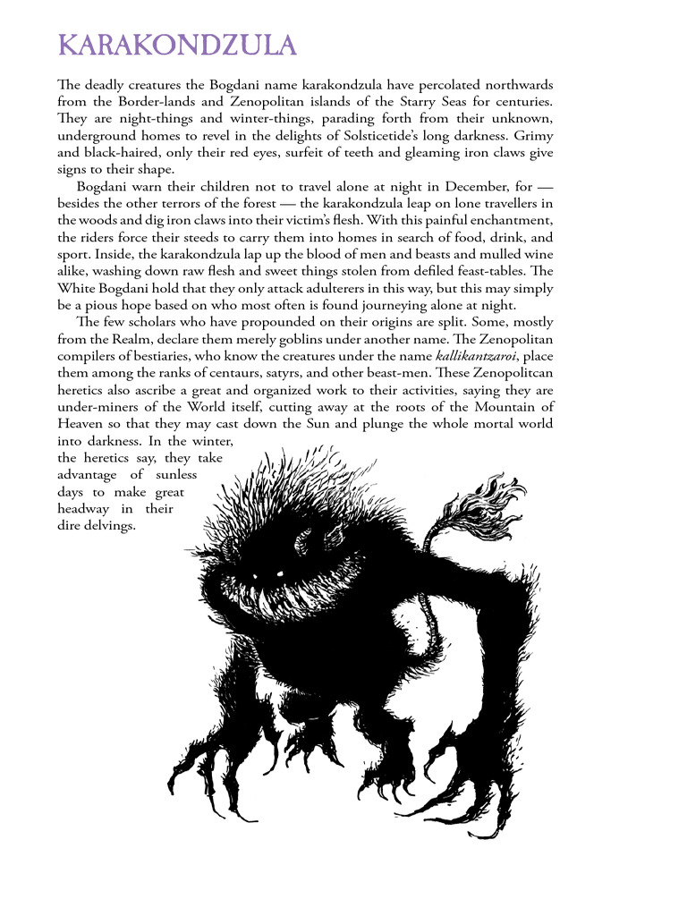 Nightwick Abbey Karakondzula | PDF | Mythology | Mythic Humanoids