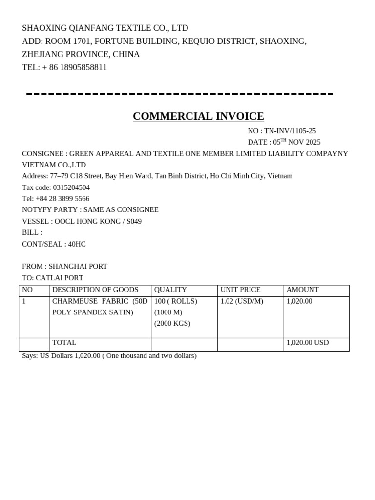 Inv 1 | PDF