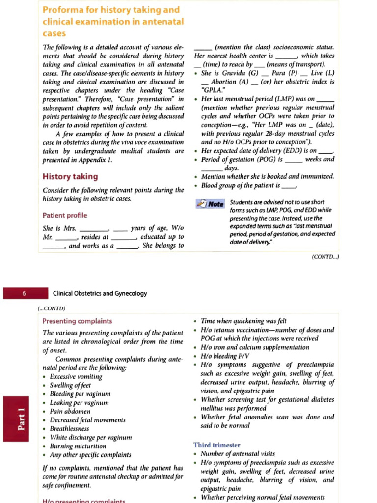 Obstetric History Taking Format | PDF | Childbirth | Vagina