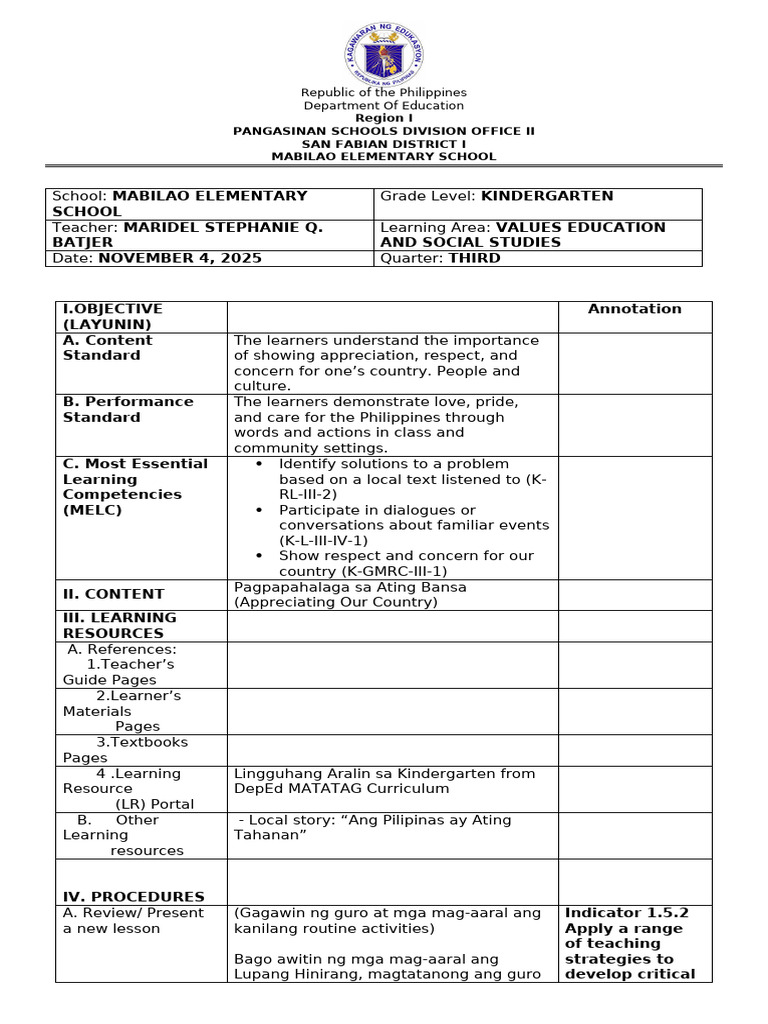 Dll Cot Mseq | PDF | Learning | Teachers