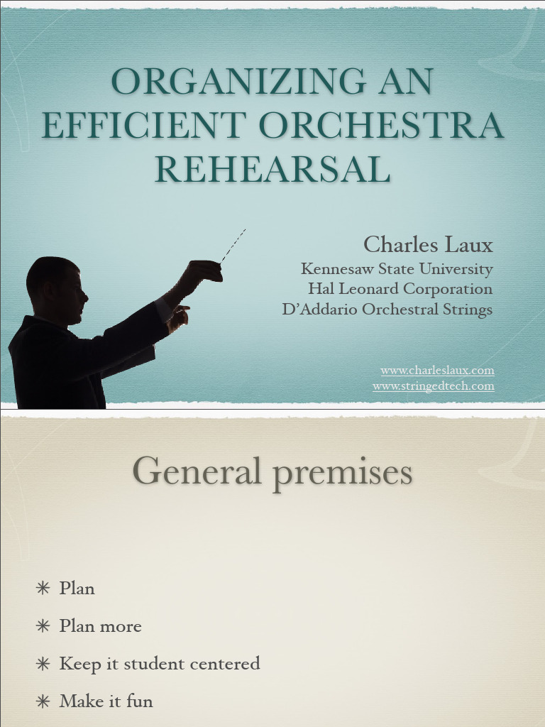 Efficient Orchestra Rehearsal Tips | PDF | Conducting | Orchestras