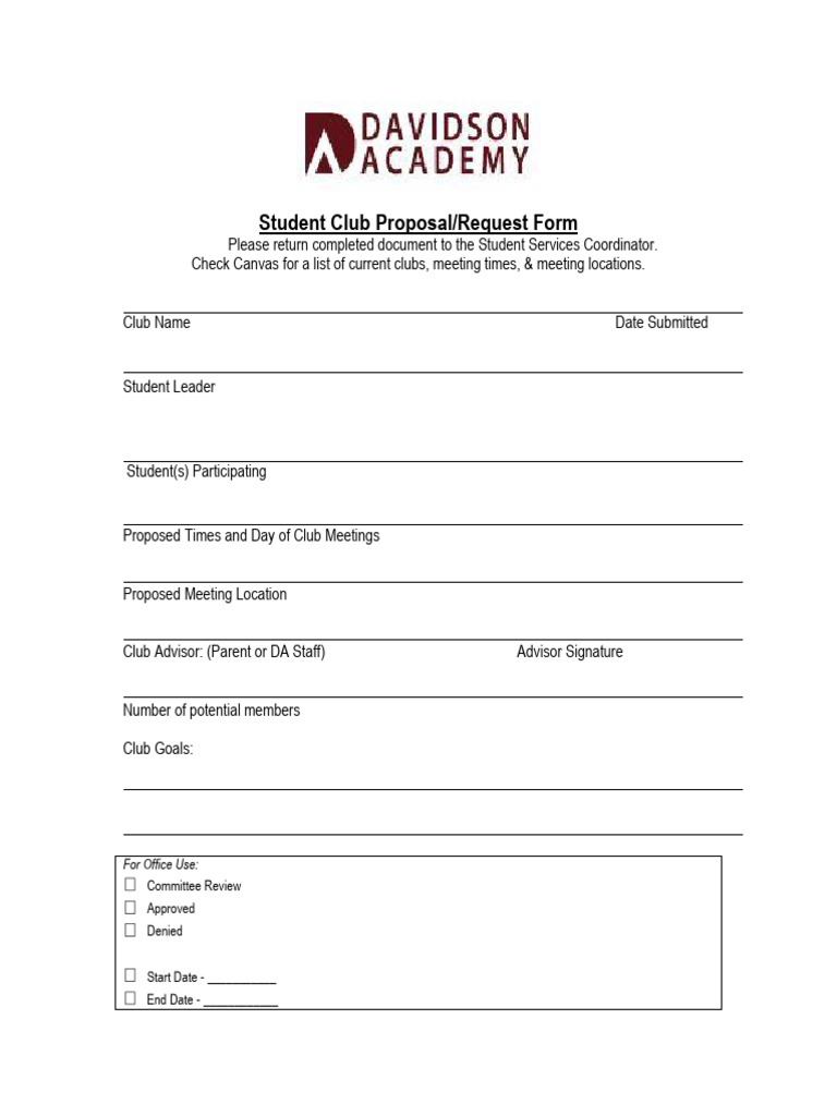 Club Request Form | PDF