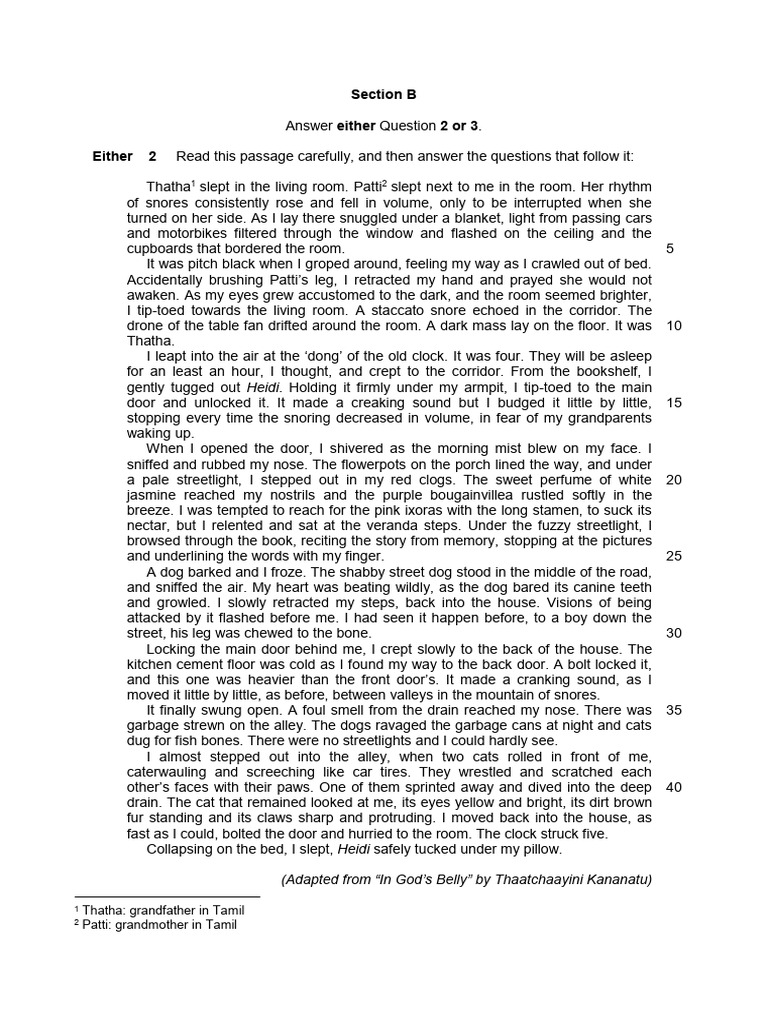 2 - Unseen Prose - Literature in English-Question | PDF | Zoology