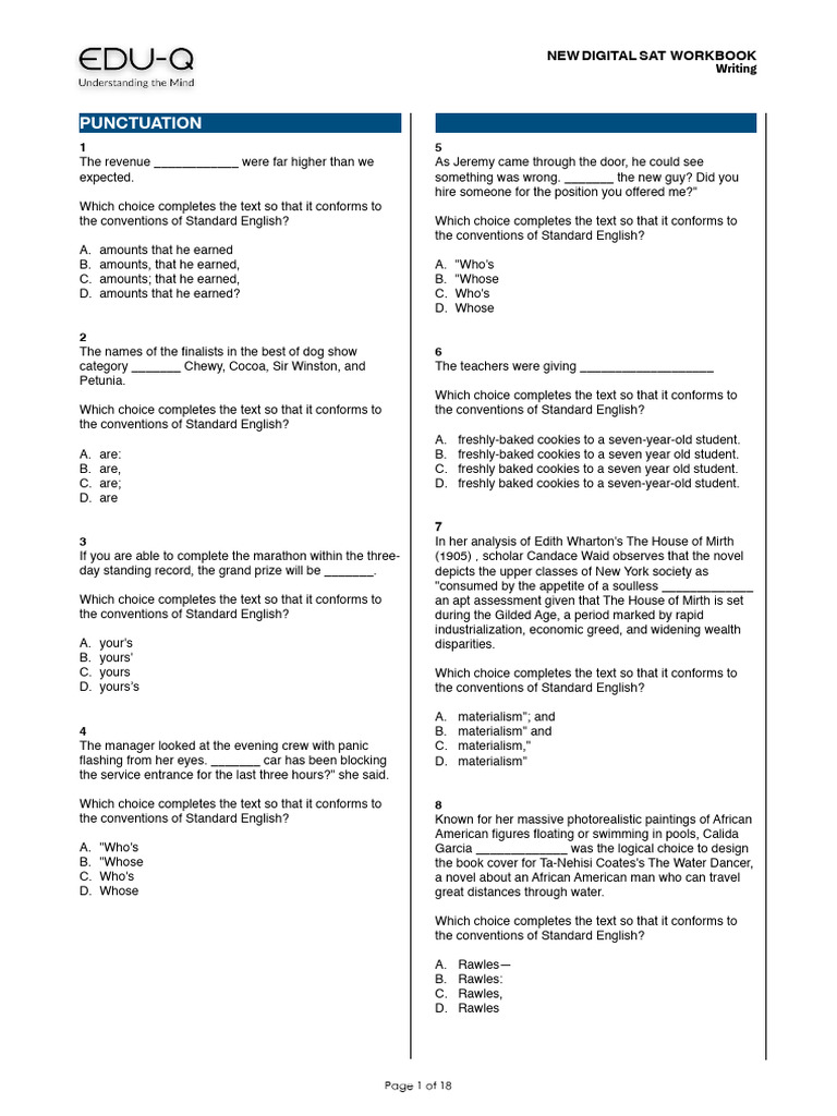 Digital Sat Punctuation | PDF | Photosynthesis