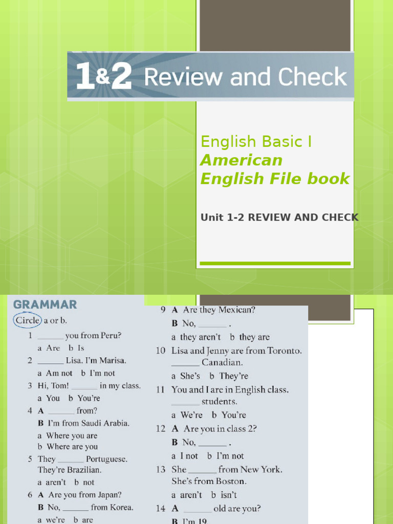 Unit 1-2 Review and Check | PDF