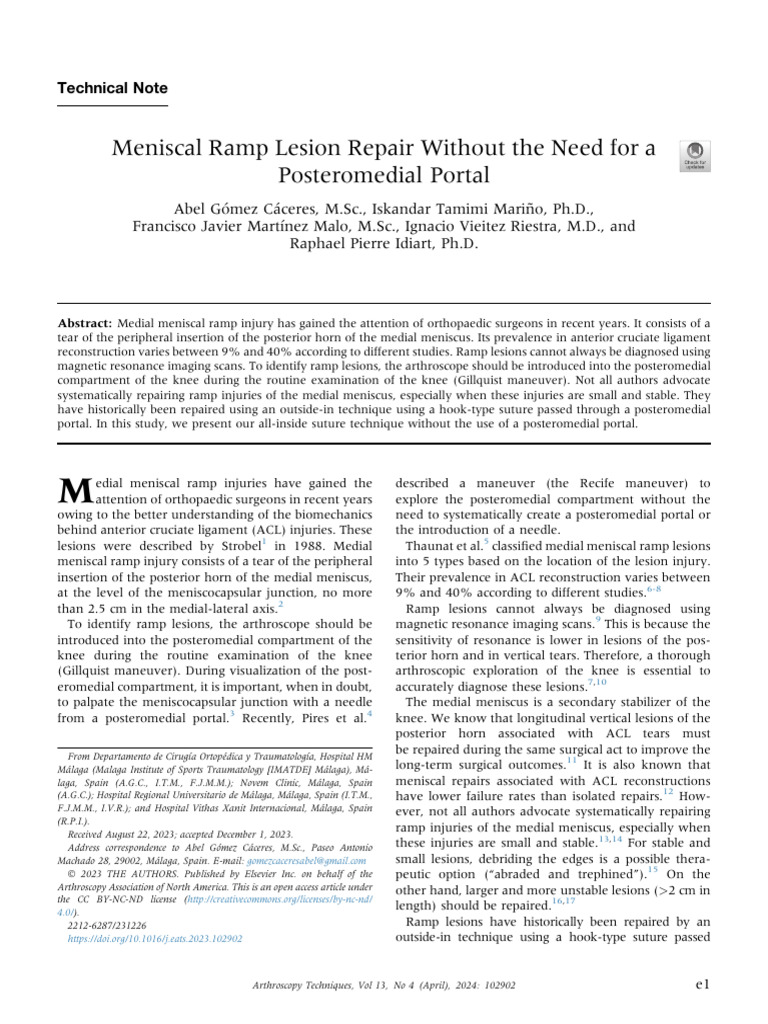 Meniscal-Ramp-Lesion-Repair-Without-the-Need-for-a - Copia | PDF | Knee ...
