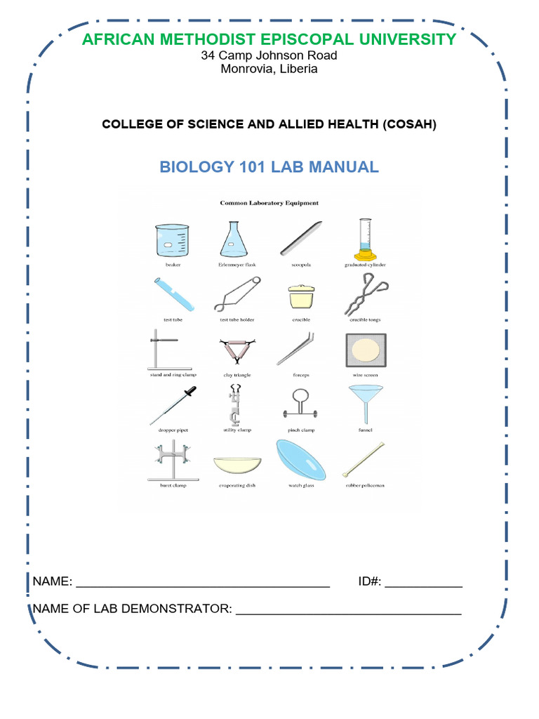 Biology 101 Lab Manual for AME University | PDF | Microscope