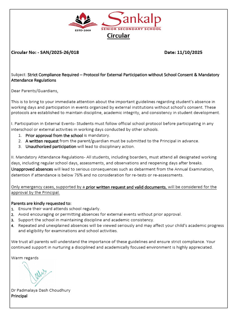 Circular-018 - Strict Compliance Required | PDF