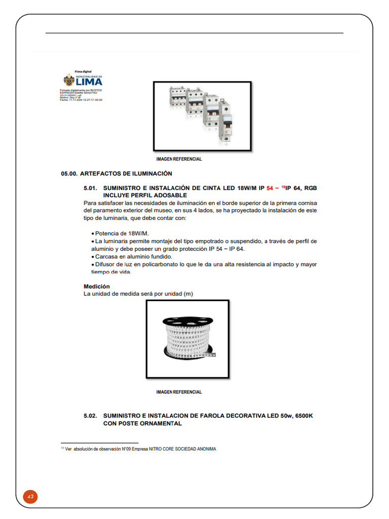 Luminaria Especificaciones 05 | PDF