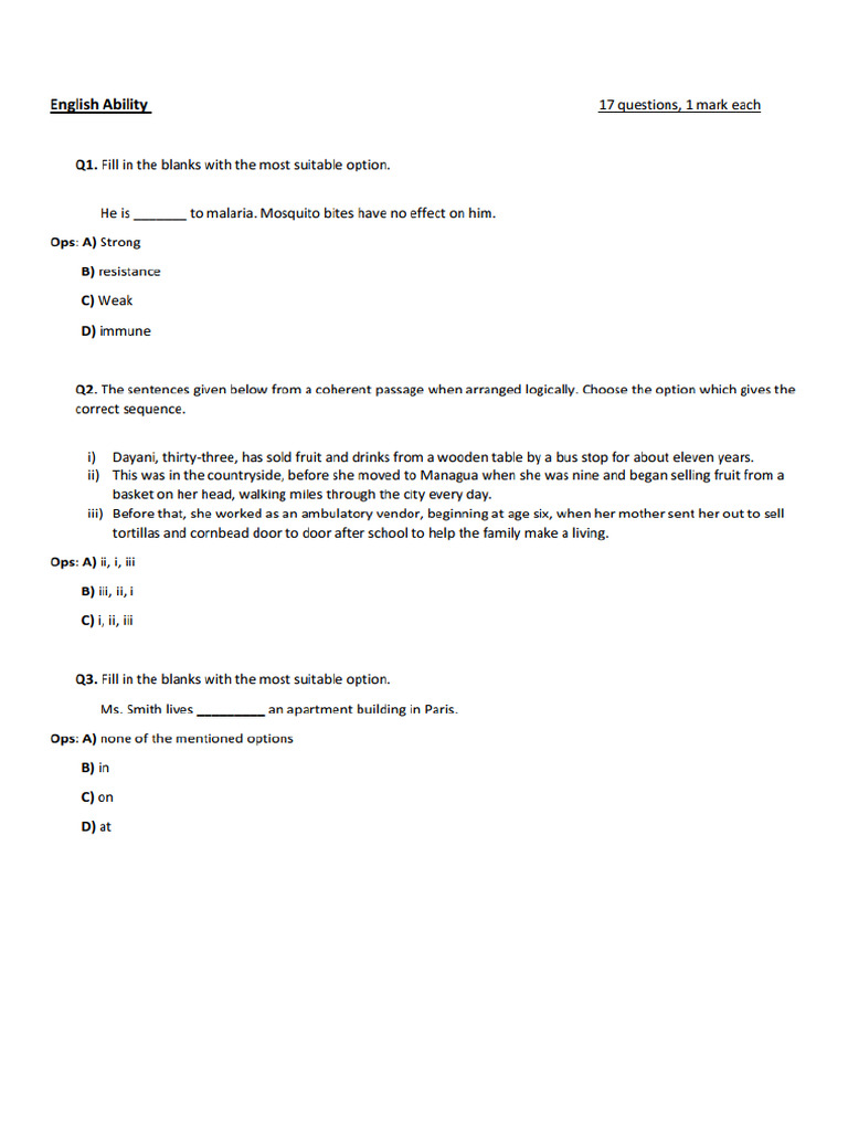 Test Paper 8 | PDF