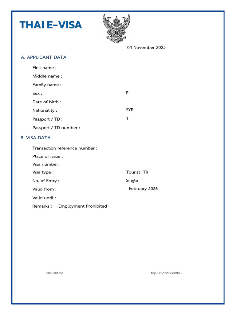 Thai Visa Sample | PDF