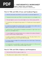 TSA, CSA, and Volume Formulas Guide | PDF