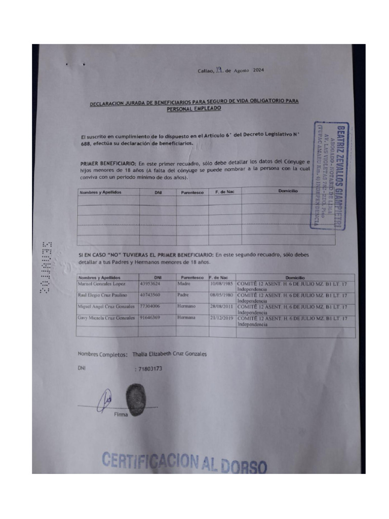Hoja de Vida Ley | PDF
