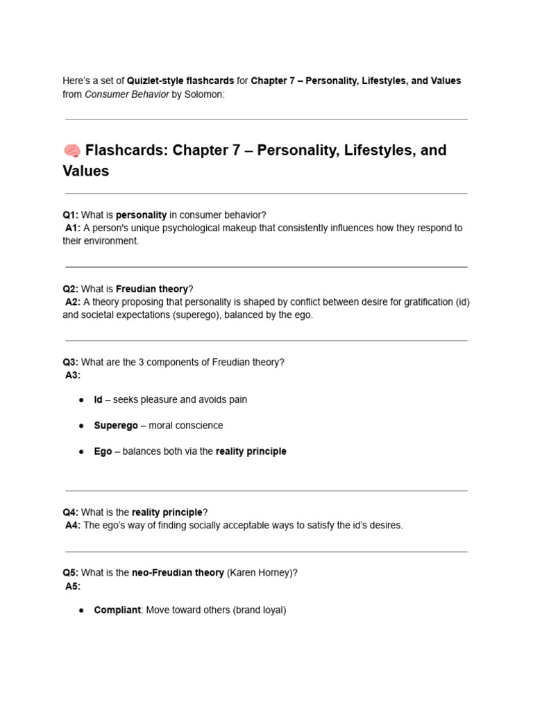 Consumer Behaviour Note | PDF | Psychological Concepts | Behavioural Sciences