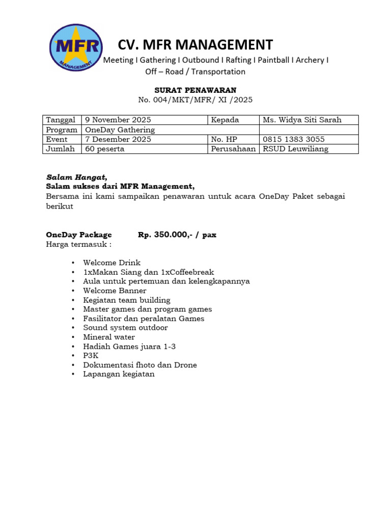 QL OneDay Anyer | PDF