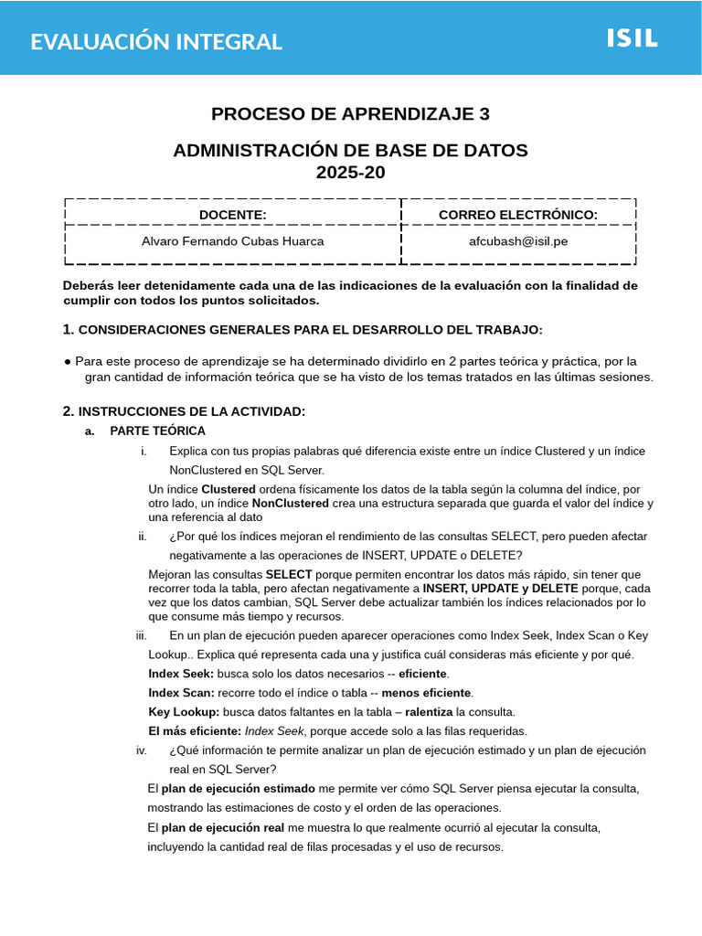 Índices en SQL Server: Teoría y Práctica | PDF | Servidor SQL de ...