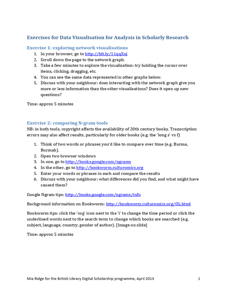 Exercises For Data Visualisation For Analysis in Scholarly Research ...