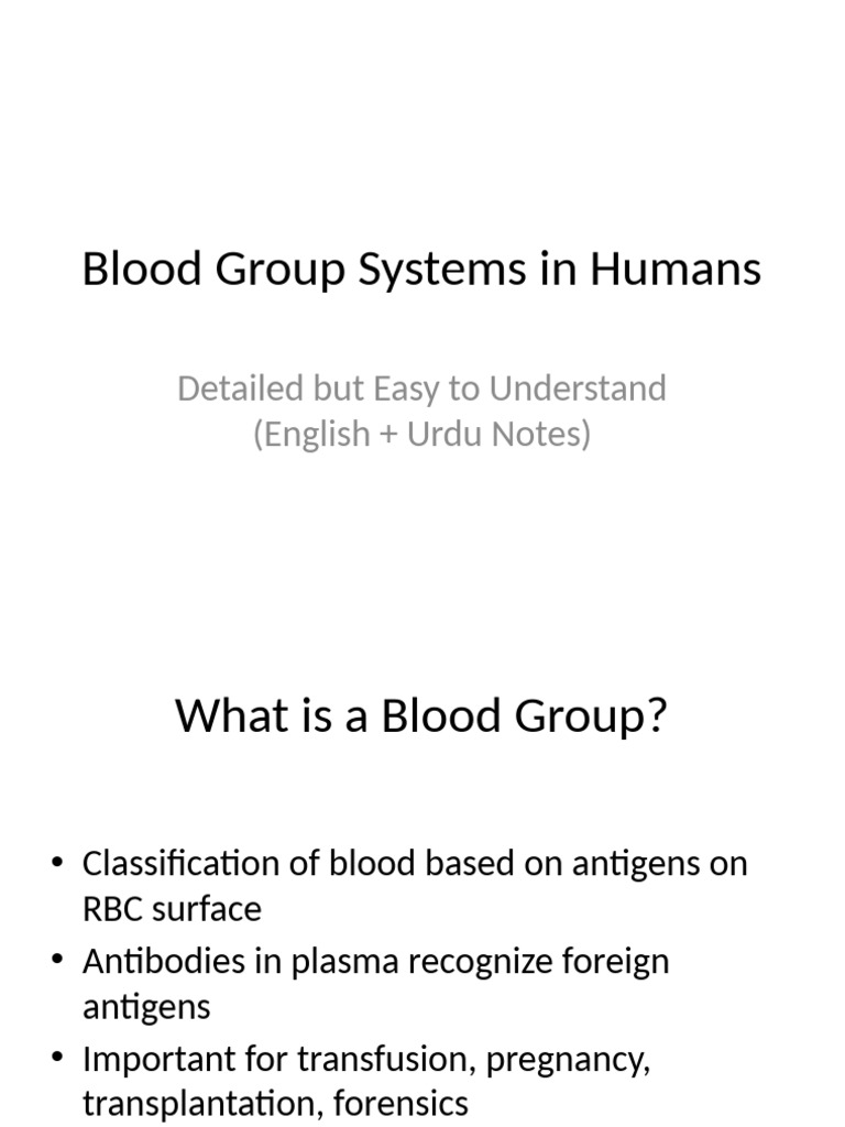 Blood Group Systems Presentation | PDF