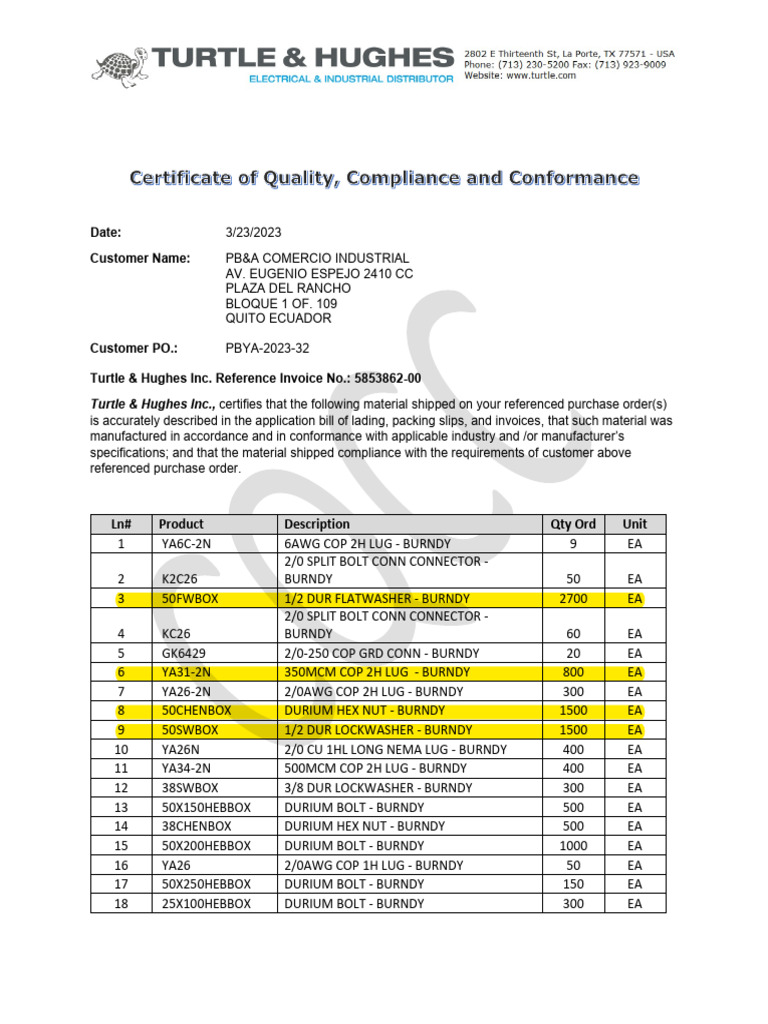 Cc Burndy Gk6429 - Ya262n (1) | PDF | Business Documents