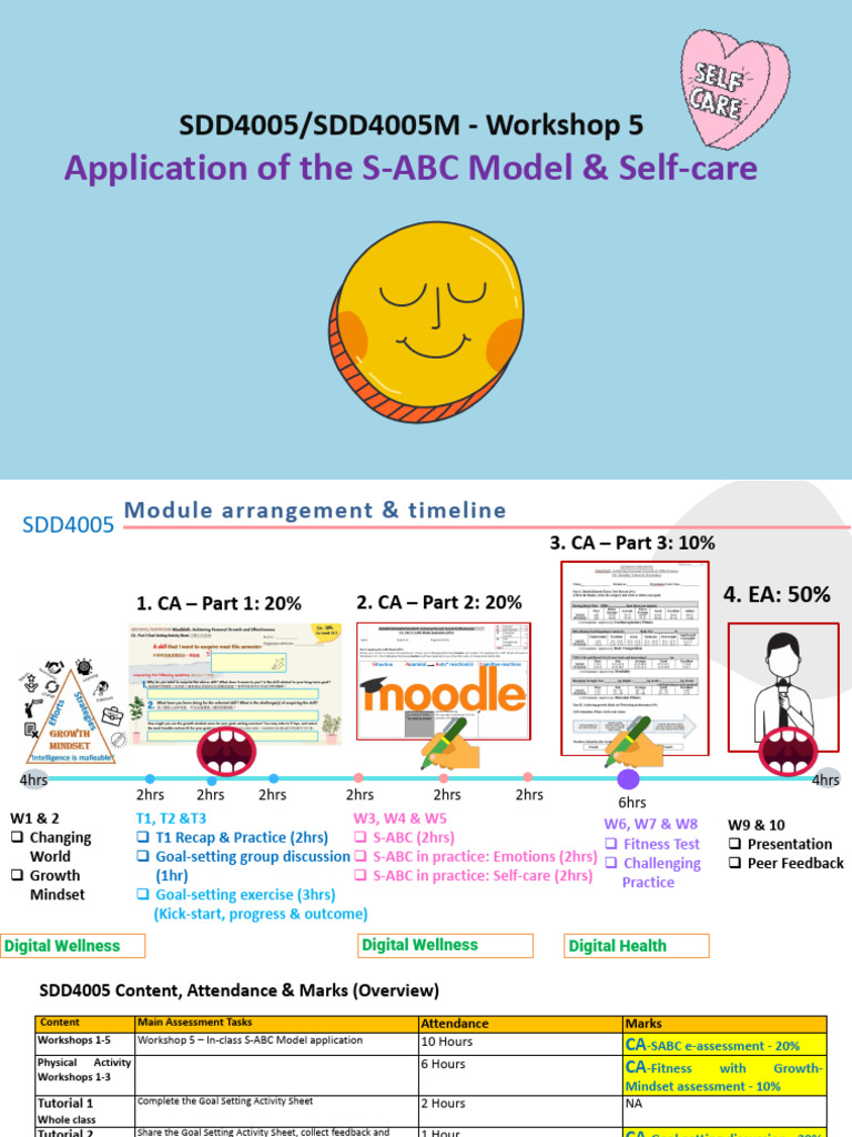 05 SDD4005_Workshop 5_SABC Self-care_AY2526 | PDF | Stress (Biology) | Serotonin