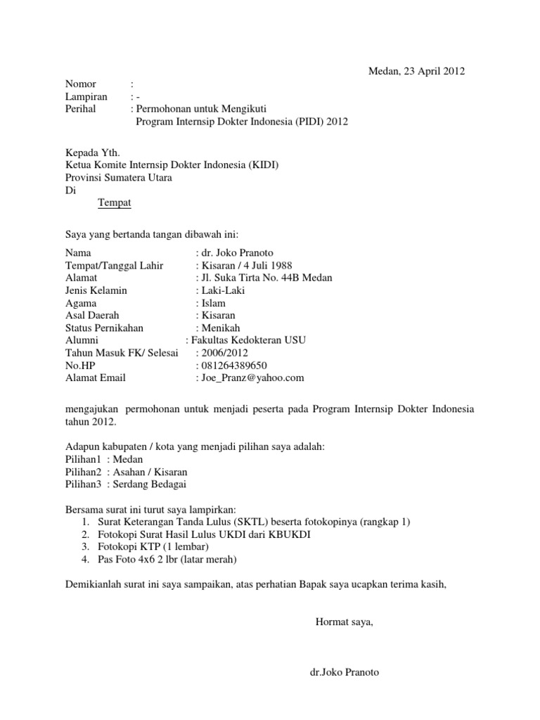 Surat Keterangan Mengikuti Internship | PDF