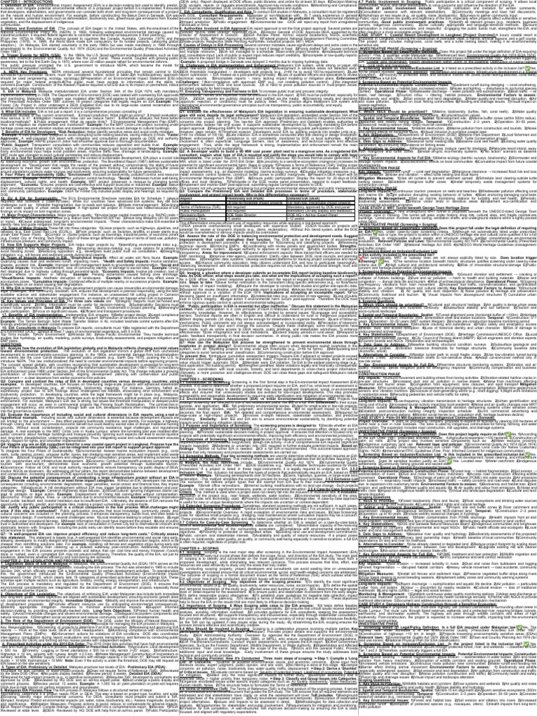 Cheat Sheet Print | PDF | Environmental Impact Assessment | Sustainability