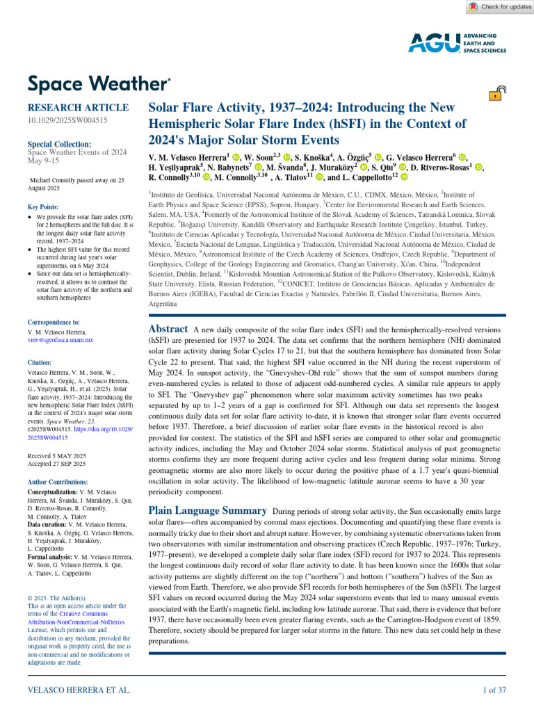 Space Weather - 2025 - Velasco Herrera - Solar Flare Activity 1937 2024 ...