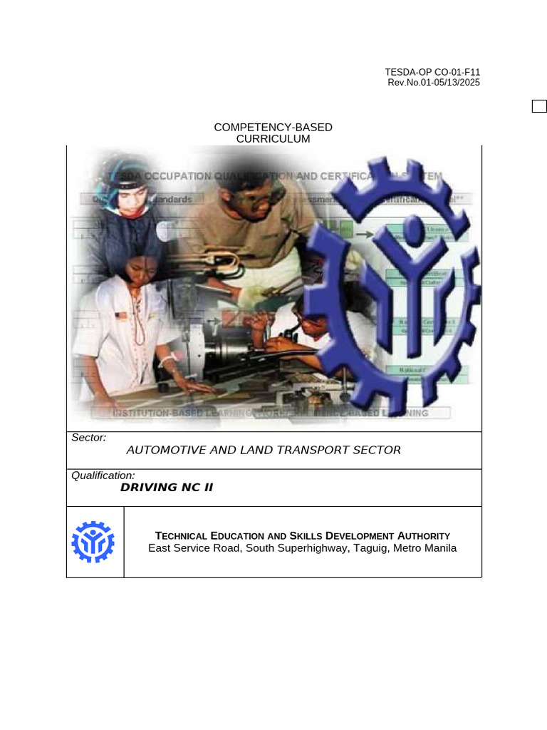 Driving NC II Competency Curriculum Guide | PDF | Methodology | Learning