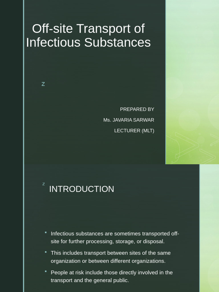 9 Off-Site Transport of Infectious Substances | PDF | Dangerous Goods ...