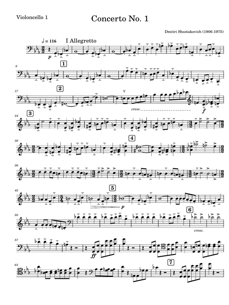 Shostakovich Cello Concerto No. 1 | PDF | Musical Forms | Compositions ...