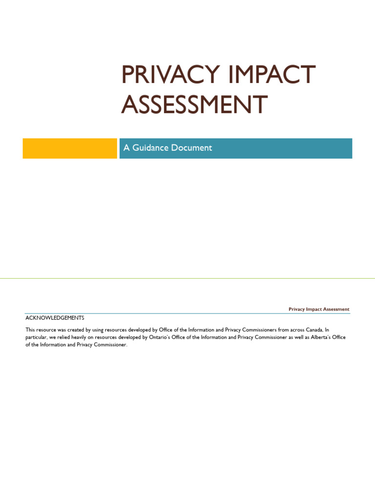 Privacy Impact Assessment Guide | PDF | Records Management | Privacy