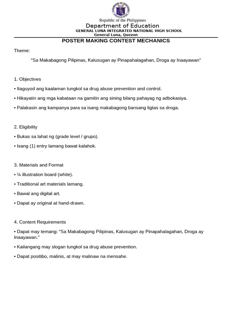 Poster Making Contest Mechanics | PDF
