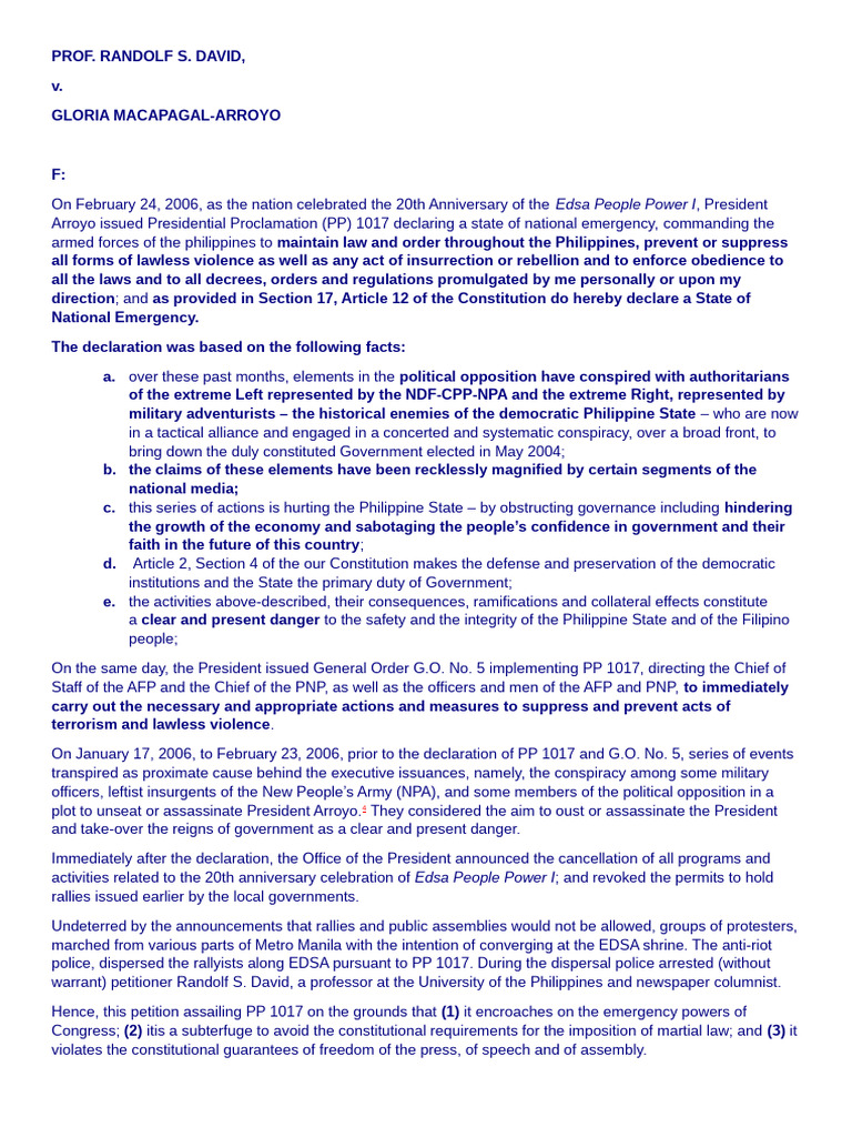 Case 41 Consti | PDF | Presidents Of The United States | American ...