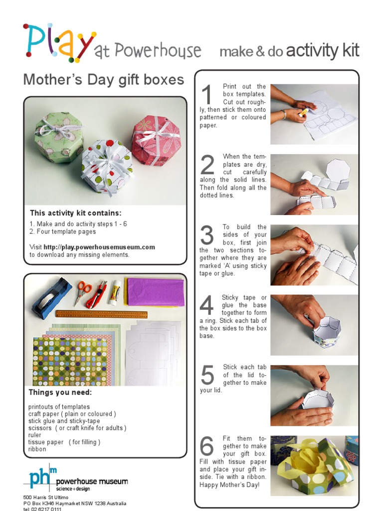 Mother's Day Gift Box Activity Kit | PDF | Home & Garden | Art