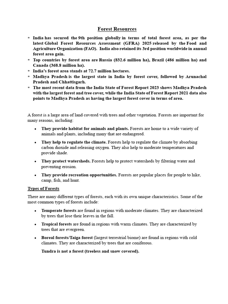 Forest Resources | PDF | Deforestation | Forests