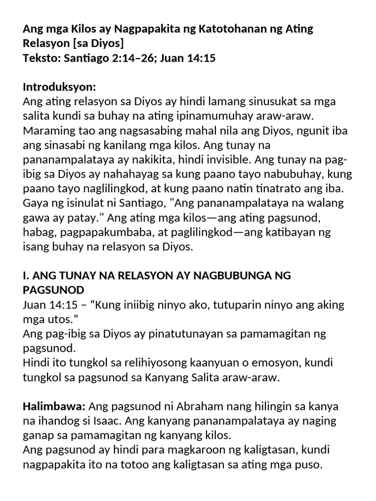 Ang Mga Kilos Ay Nagpapakita NG Katotohanan NG Ati | PDF