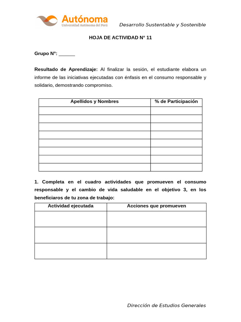Hoja de Actividad - s11 | PDF