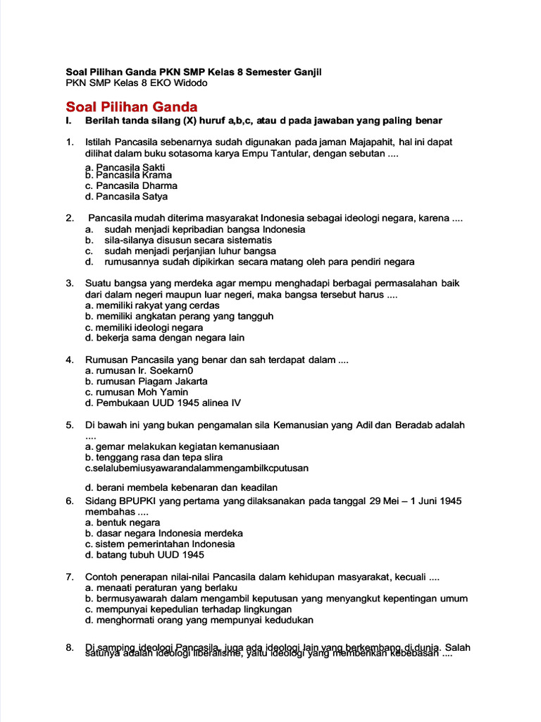 Soal Pilihan Ganda | PDF