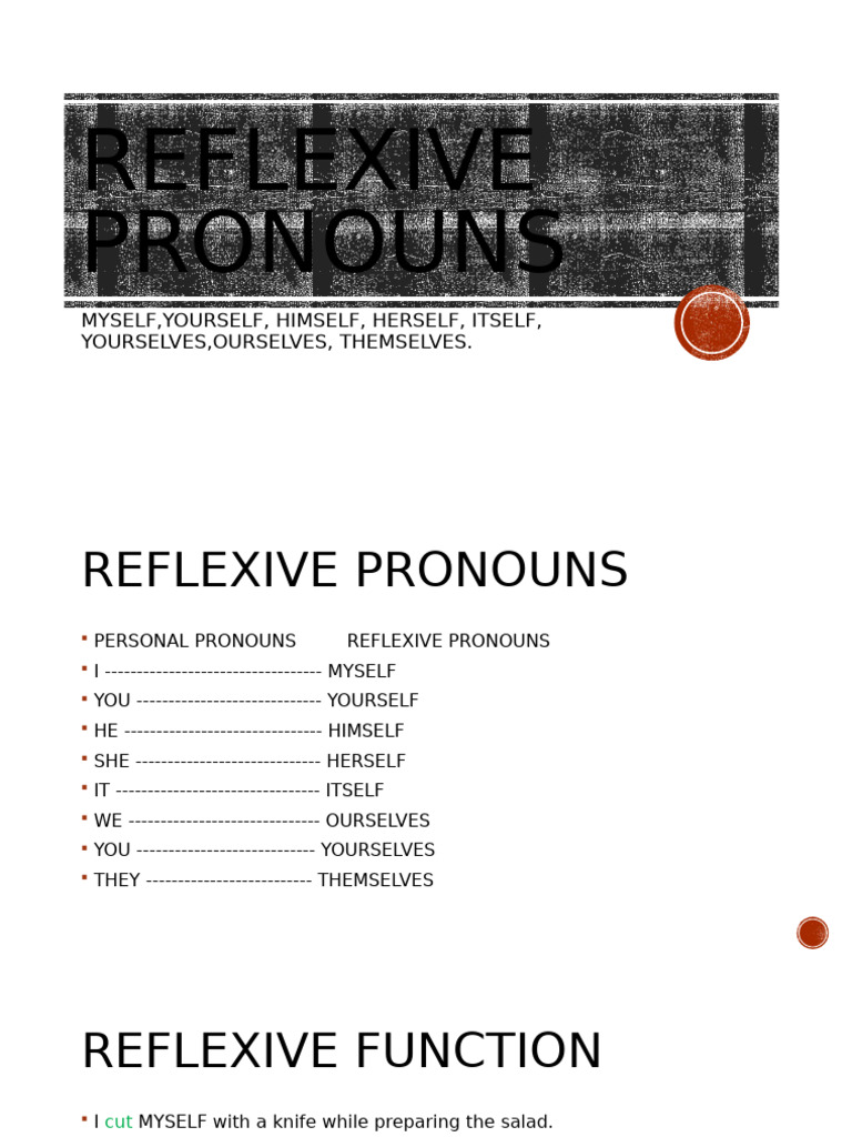 Reflexive Pronouns | PDF